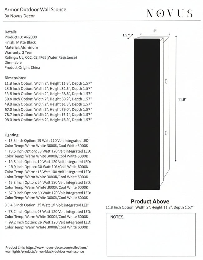 Armor Outdoor Wall Sconce – Novus Decor