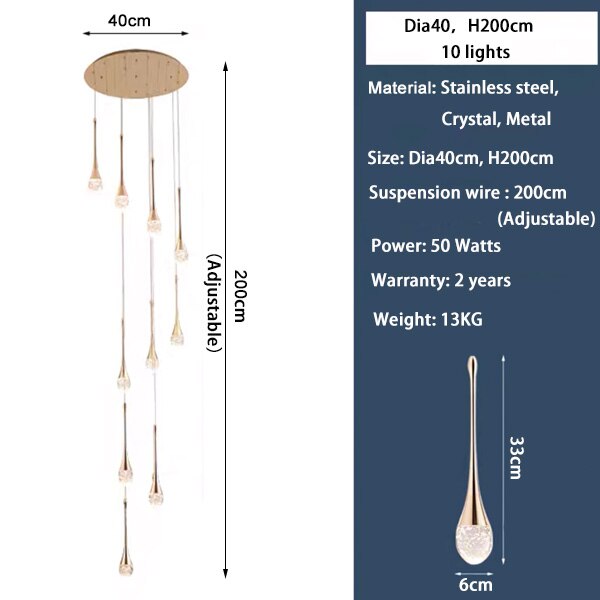 Crystal Champagne Pendant – Novus Decor