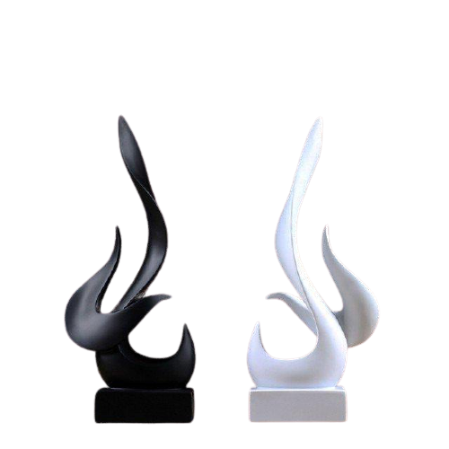 Modern Resin Flame Sculpture – Novus Decor